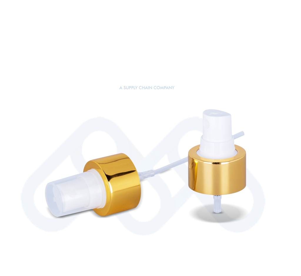 Pump Spray White / Gold Neck 28 | MONACO - A SUPPLY CHAIN COMPANY